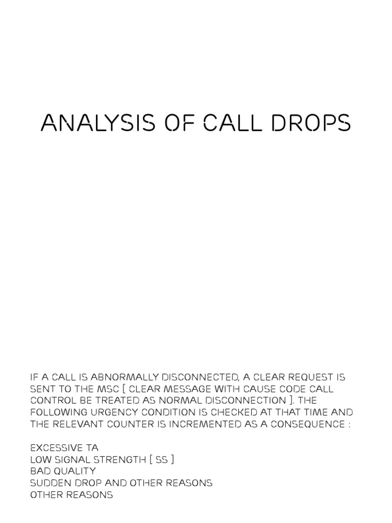 Analysis of Call Drops | PDF | Computer Science | Computer Engineering