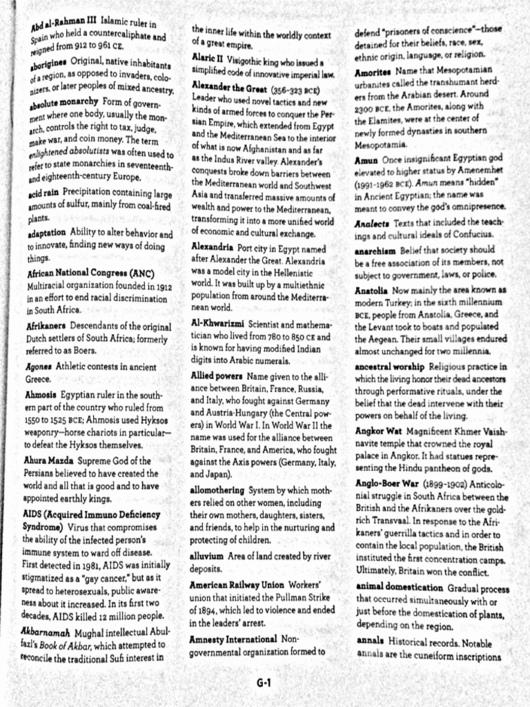 World History Glossary | PDF