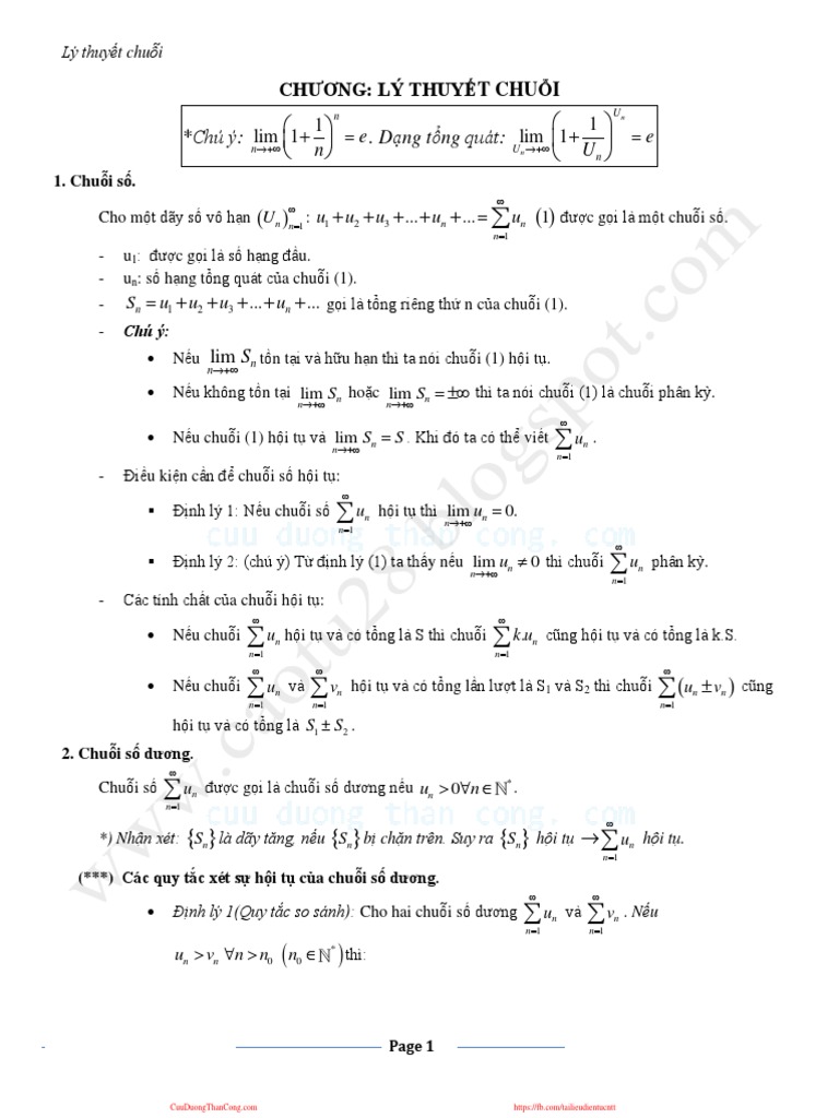 Giai-Tich-2 - Nguyen-Hong-Loc - Ly-Thuyet-Va-Bai-Tap-Chuong-Chuoi - (Cuuduongthancong - Com) | PDF