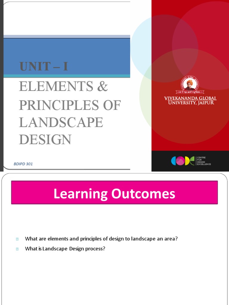 Unit - I: Elements & Principles of Landscape Design | PDF | Composition ...