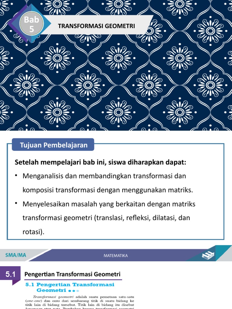 BAB 5 TRANSFORMASI GEOMETRI-edit | PDF | Metode & Bahan Ajar | Sains & Matematika