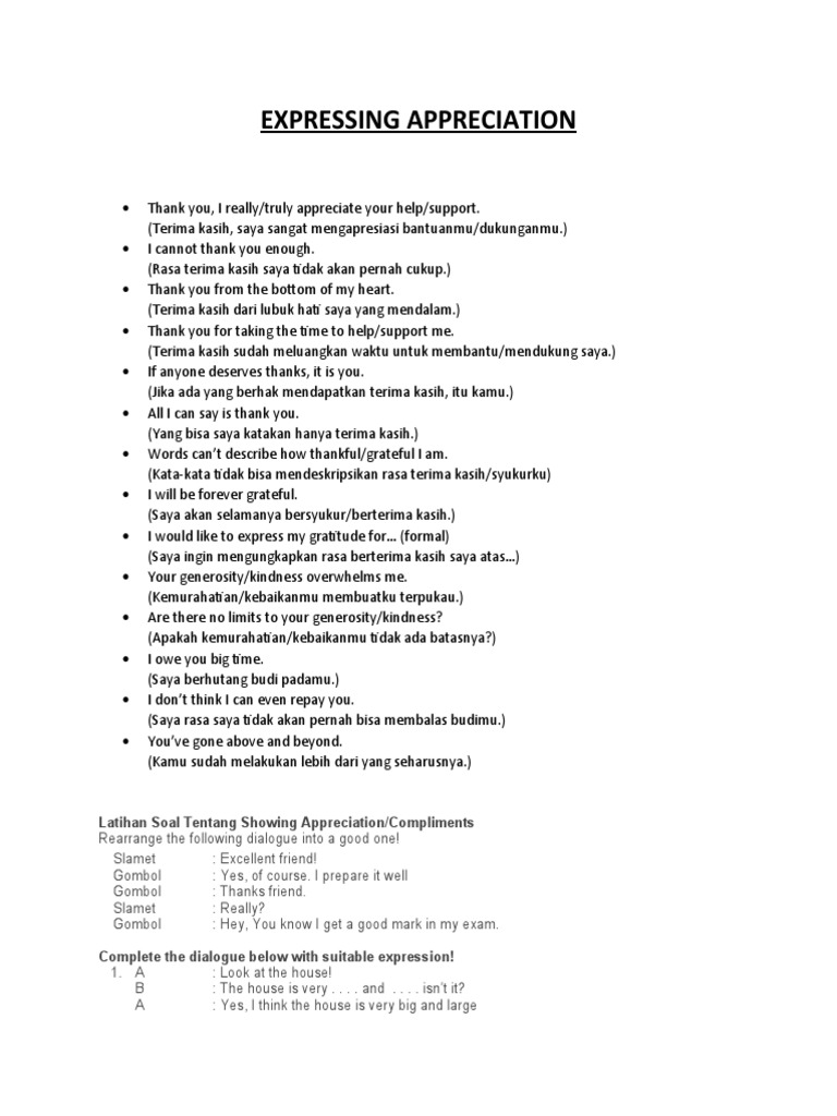 EXPRESSING APPRECIATION | PDF