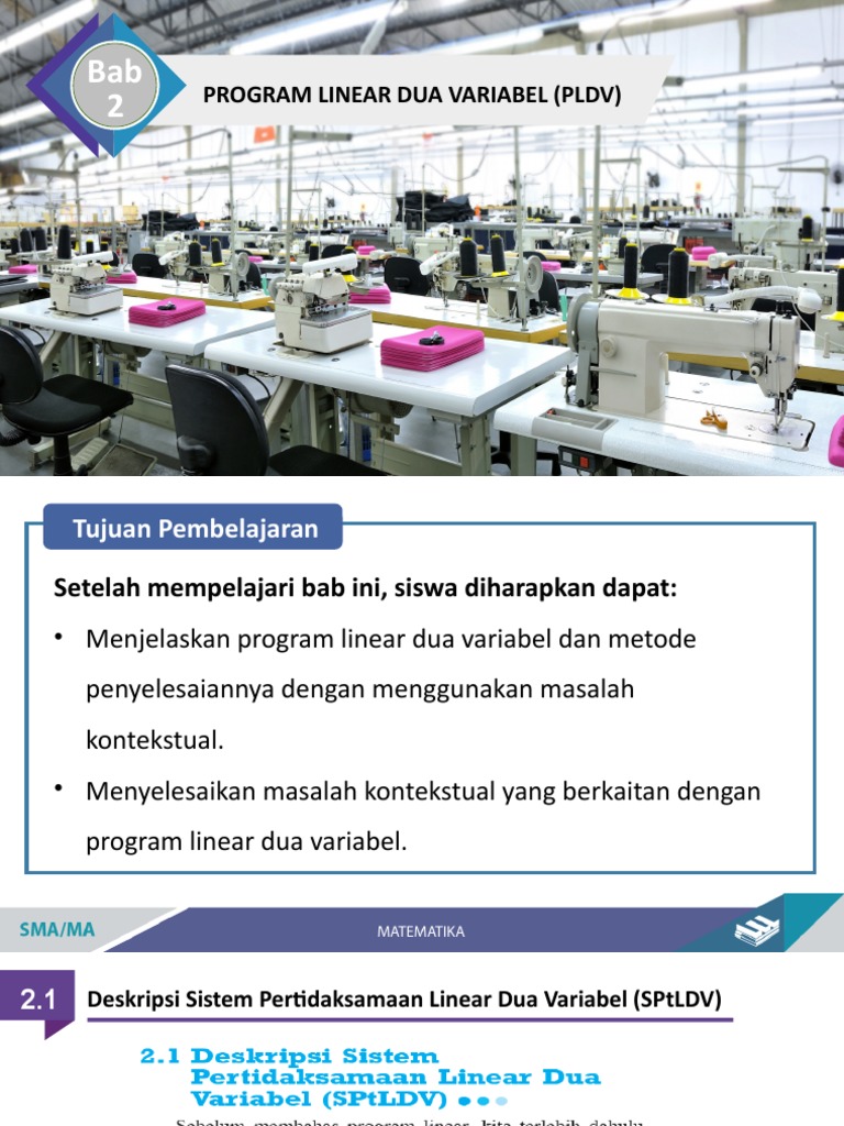 BAB 2 PROGRAM LINEAR DUA VARIABEL (PLDV) - Edit | PDF