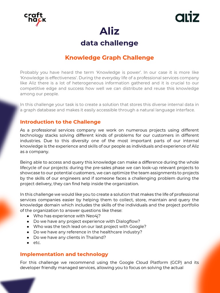 Aliz Data Challenge | Download Free PDF | Cloud Computing | Databases