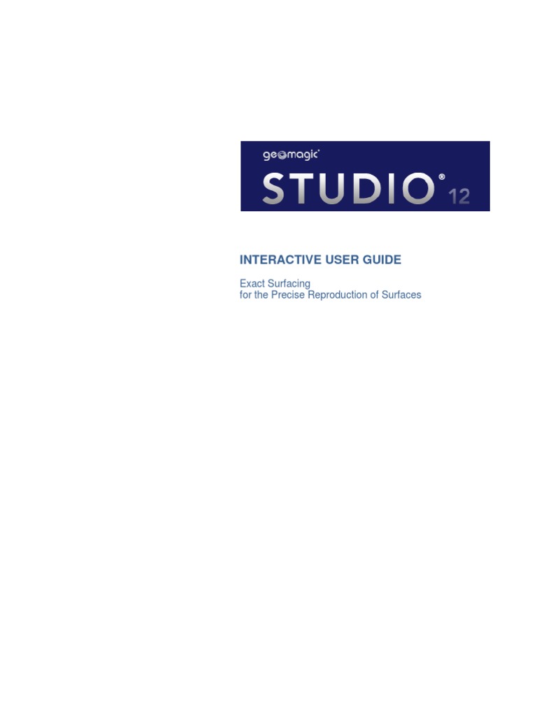 Geomagic Studio 12 Exact Surfacing Guide | PDF | Computer Aided Design ...