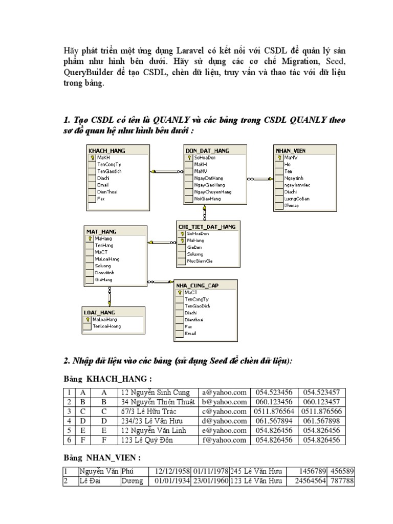 BT Lab Laravel T o CSDL SQL QueryBuilder 1 | PDF