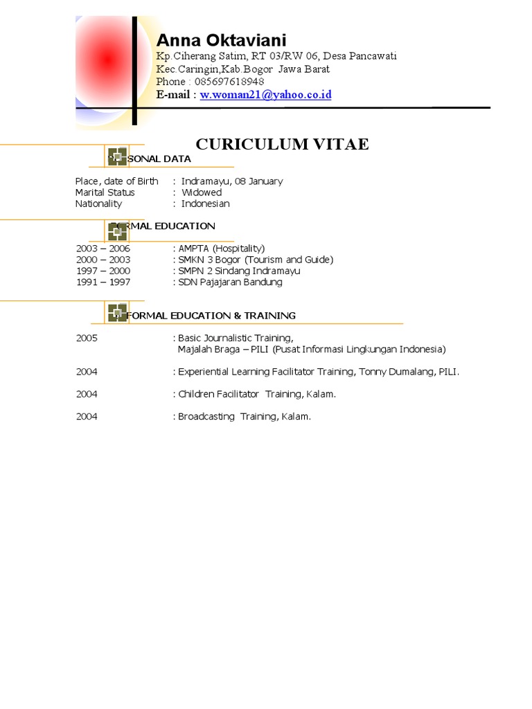 CV Anna | PDF | Communication | Business