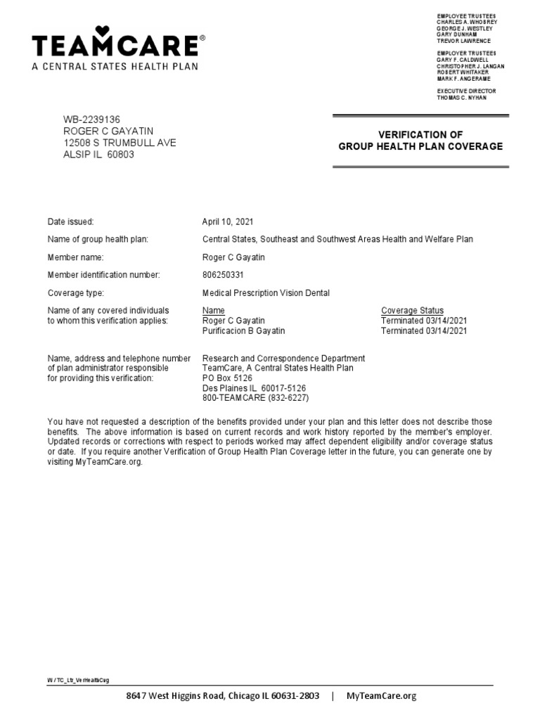 Coverage Letter | PDF | Health Care | Health Sciences