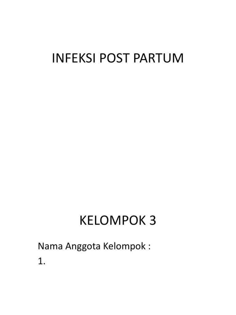 Infeksi Post Partum: Pengertian dan Pencegahan | PDF | Sains & Matematika