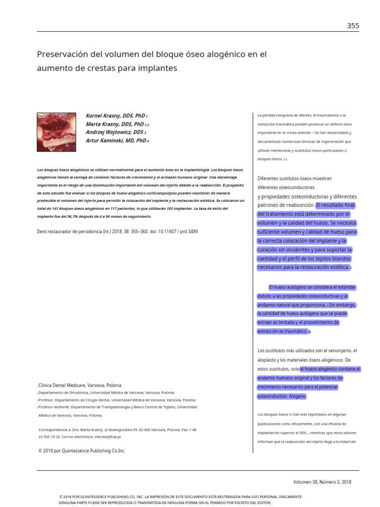 Español Allogeneic Bone Block Volume Preservation in Ridge Augmentation ...