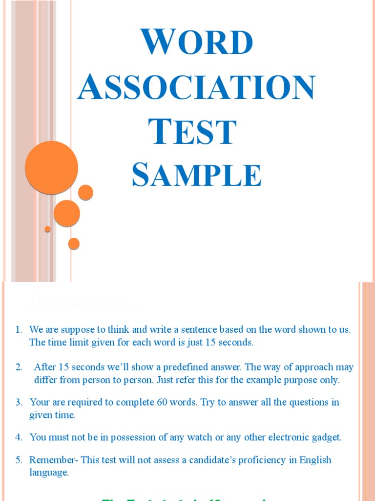 Word Association Test Instructions | PDF | Science | Science And Technology