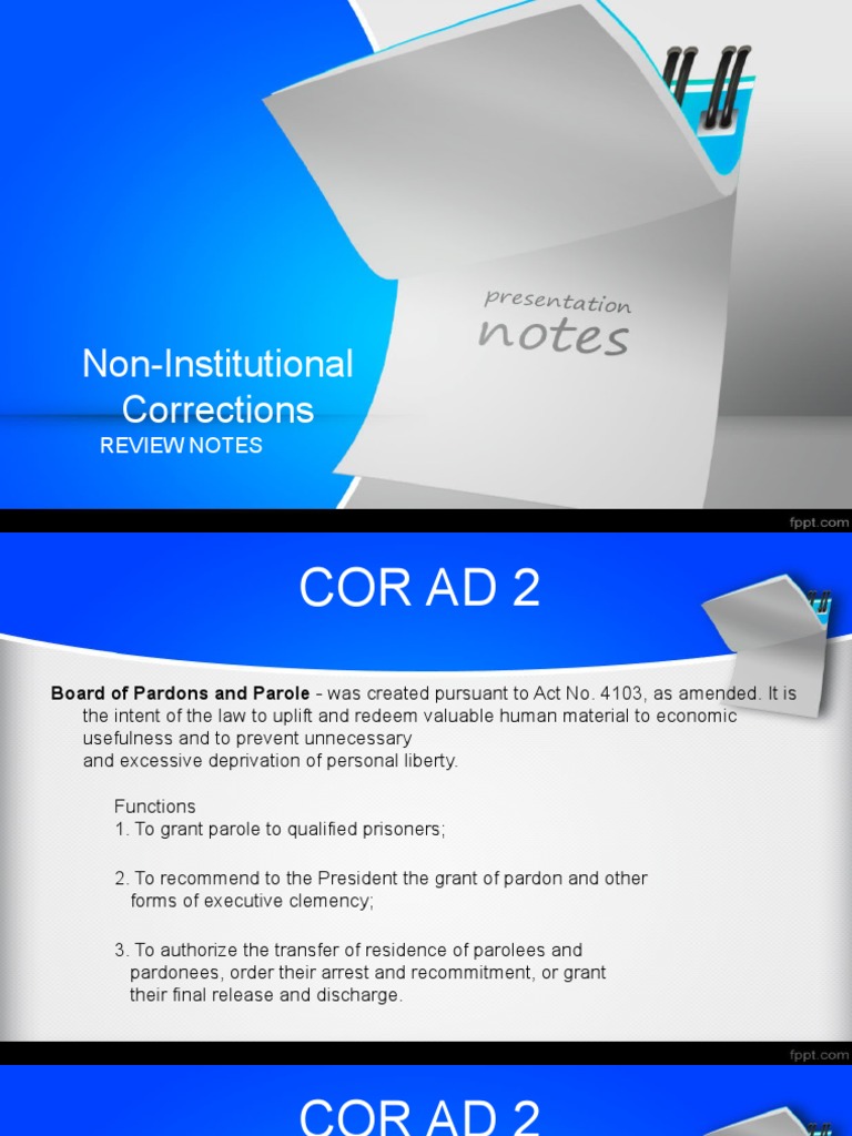 Non Institutional Corrections | PDF | Pardon | Parole