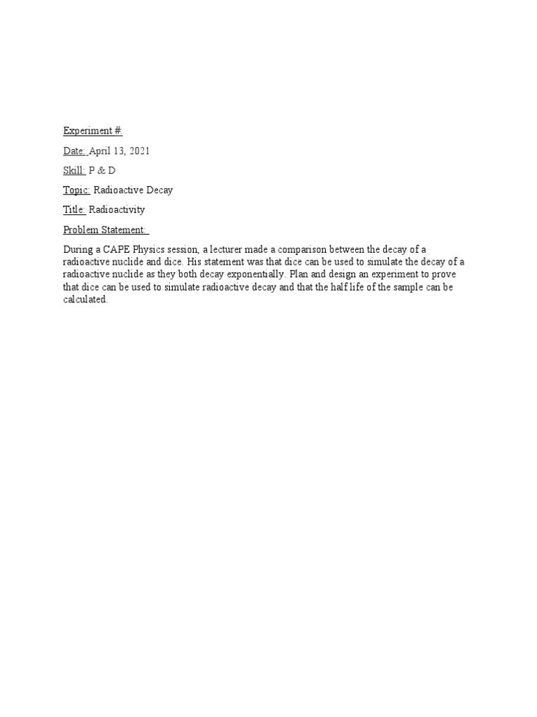 Planing and Designing RADIOACTIVITY Lab 12 | PDF | Technology & Engineering