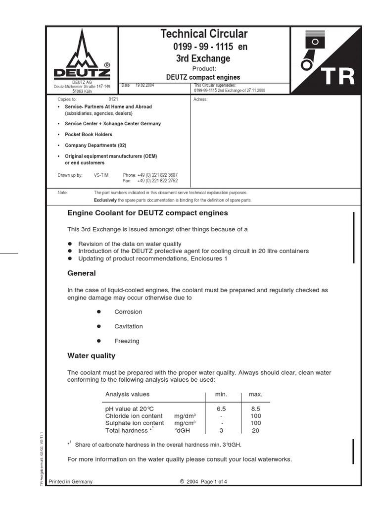 Technical Circular: en 0199 - 99 - 1115 3rd Exchange | PDF | Materials ...