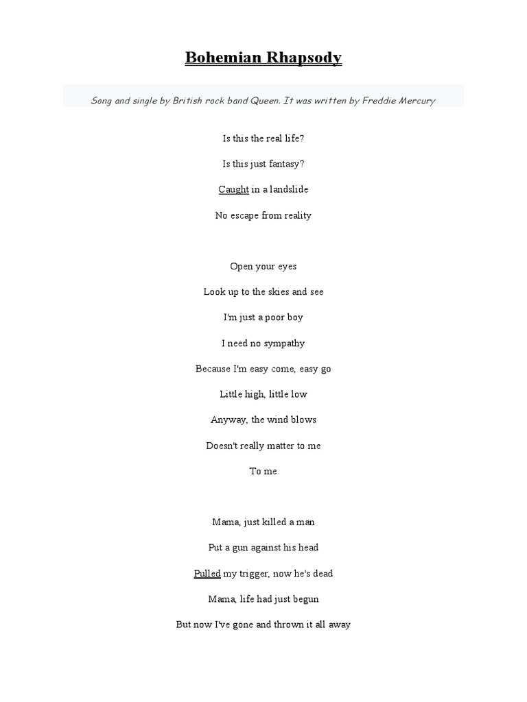 Bohemian Rhapsody: Song and Single by British Rock Band Queen. It Was ...
