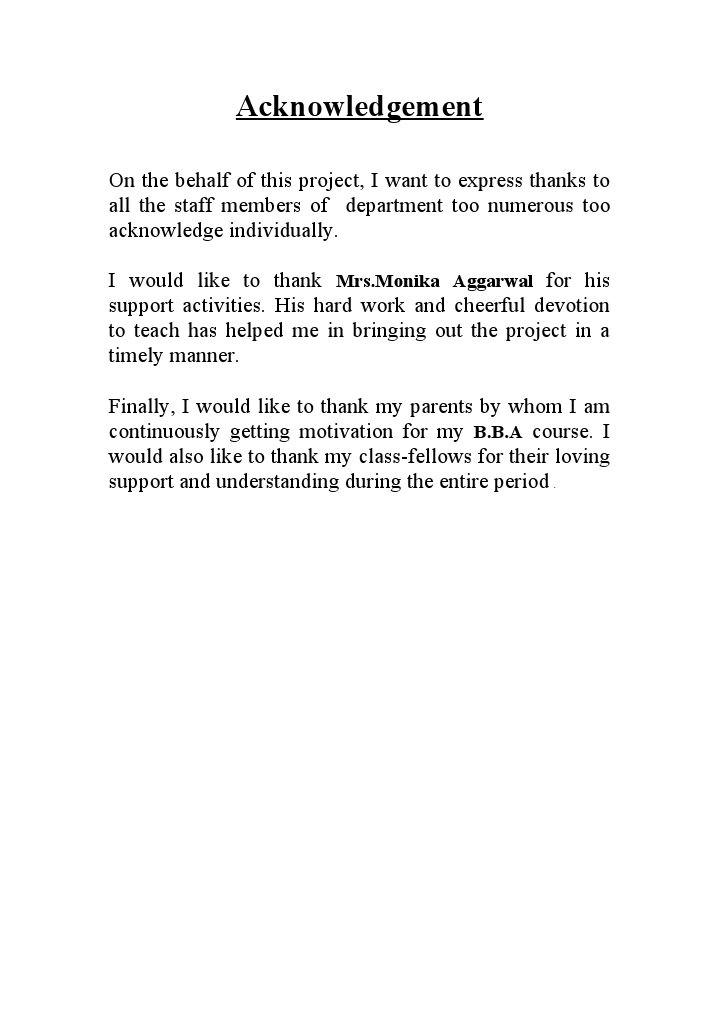 Project Acknowledgements and Thanks | PDF | Career & Growth