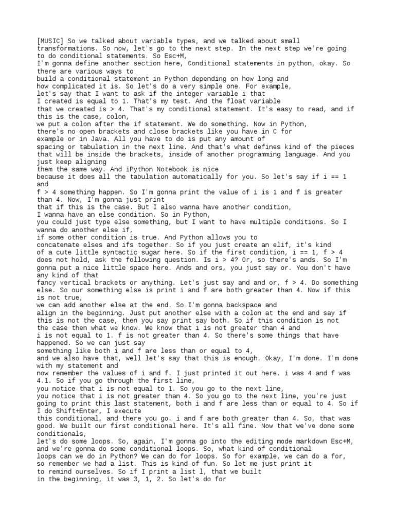 Conditional Statements And Loops In Python Pdf Control Flow Python Programming Language