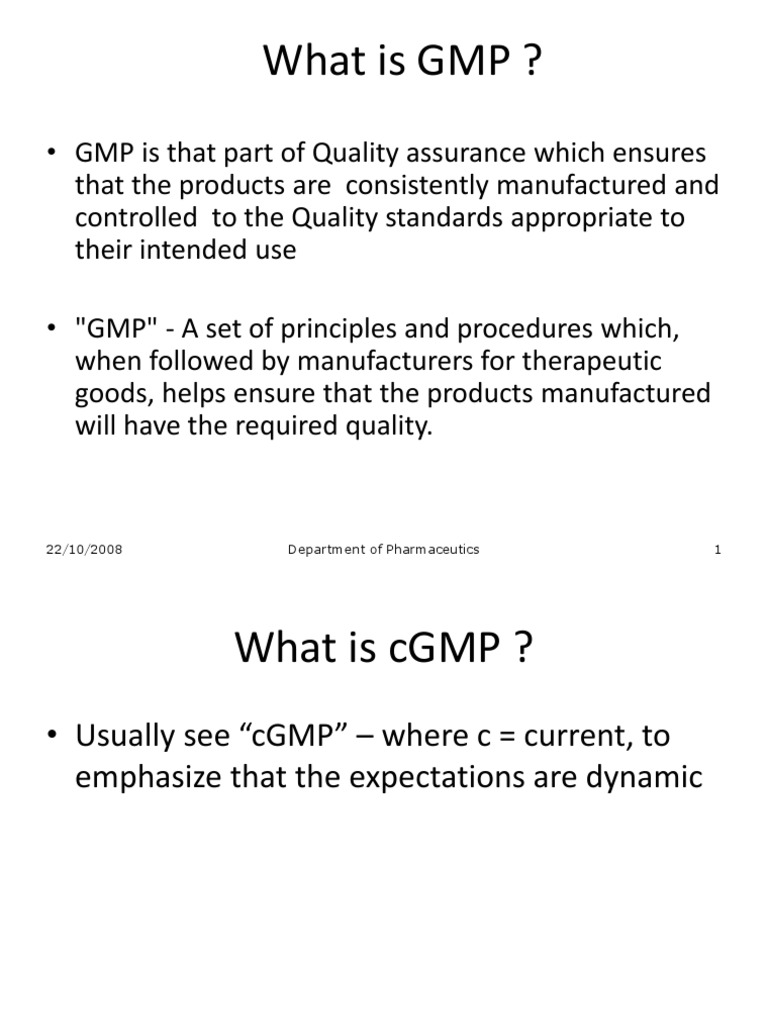 GMP AND CGMP CONSIDERATIONS | PDF | Health Sciences | Pharmacy