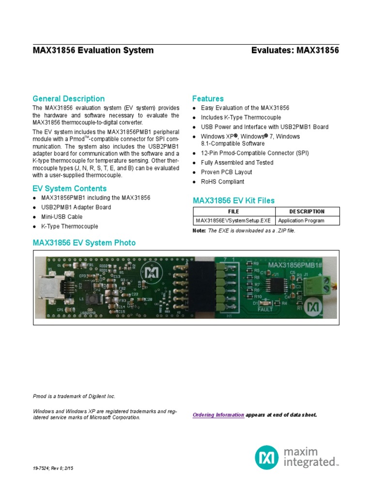 Max 31856 Ev Sys | PDF | Microsoft Windows | Usb