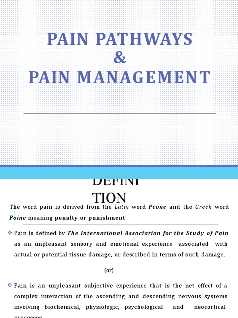 Pain Pathways & Pain Management | PDF | Chronic Pain | Pain