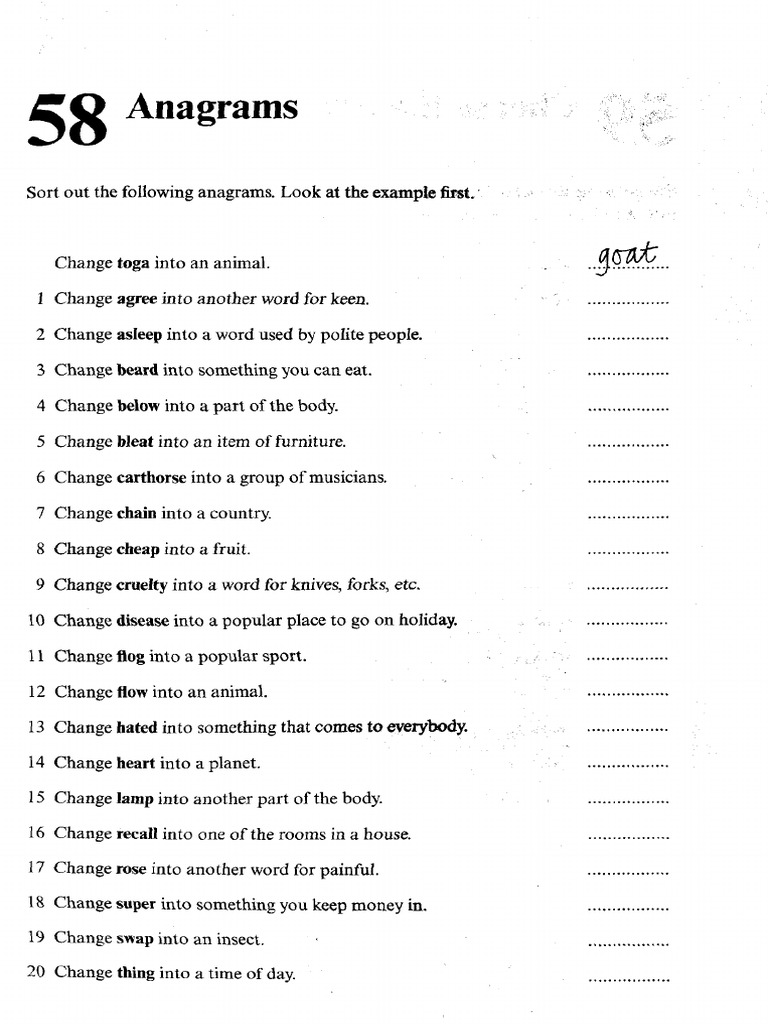 Anagrams | PDF