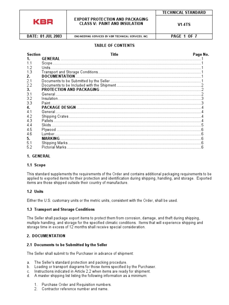 Export Packaging Standards for Paint & Insulation | PDF | Pallet ...