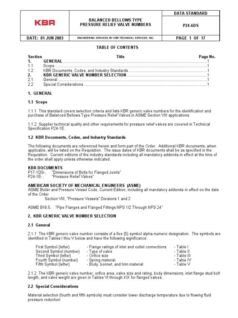 Balanced Bellows Type Pressure Relief Valve Numbers | PDF | Valve | Gas ...