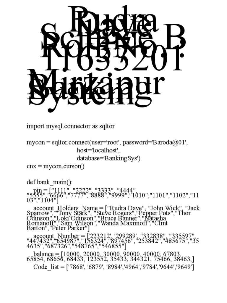 Rudra Dave - BANKINGSYS | PDF