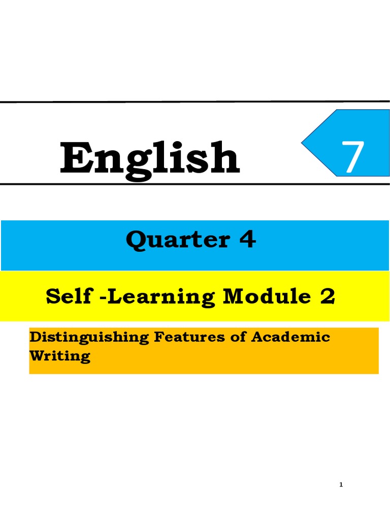 Self-Learning Modules - English-7-Q4-M1 | Download Free PDF | English ...