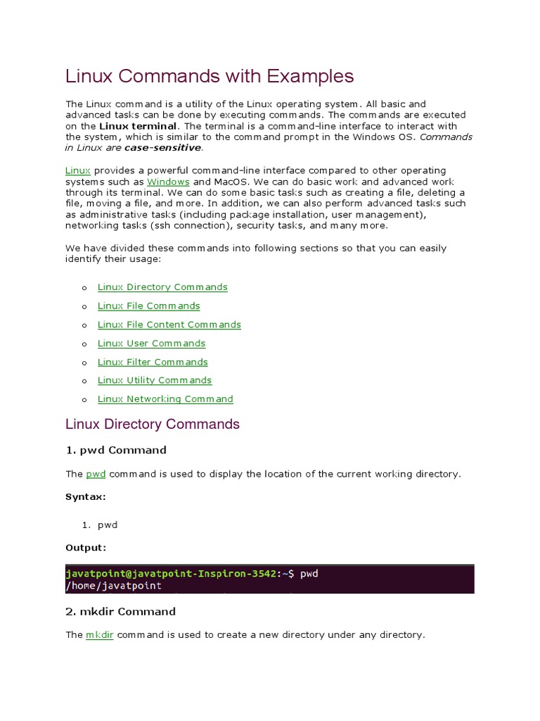 Linux Commands | PDF | Command Line Interface | Computer File