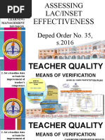 Template 9 - Lac Monitoring and Evaluation Tool | PDF | Pedagogy | Teachers