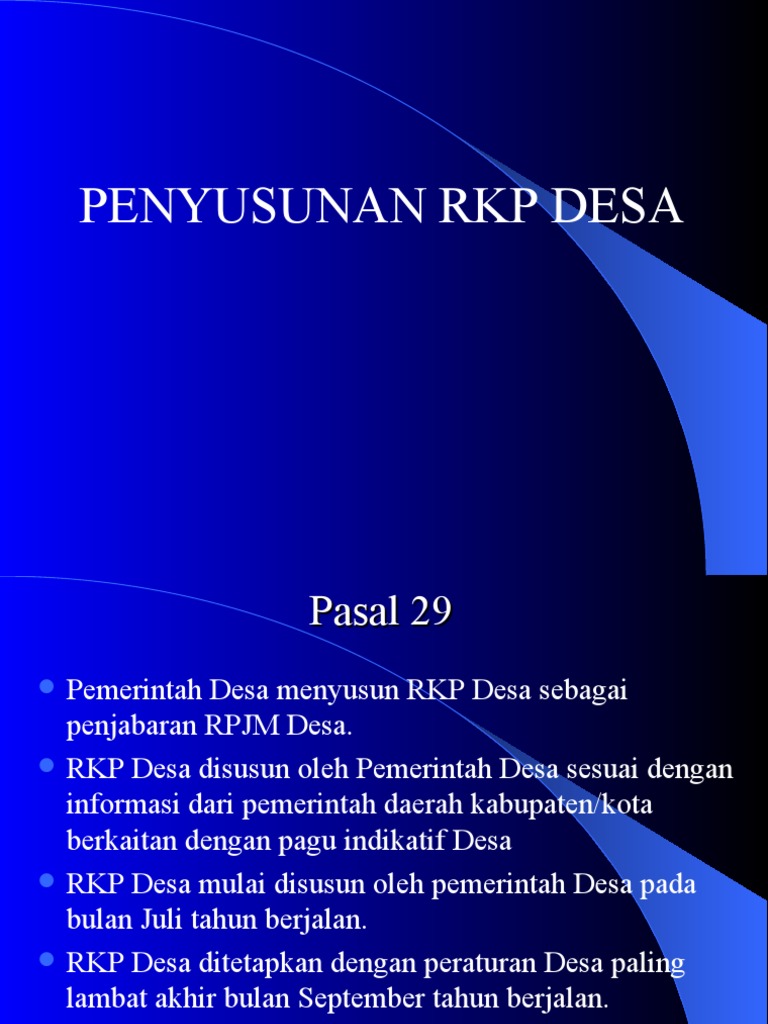 Penyusunan RKP-Desa | PDF | Pengelolaan Keuangan & Uang