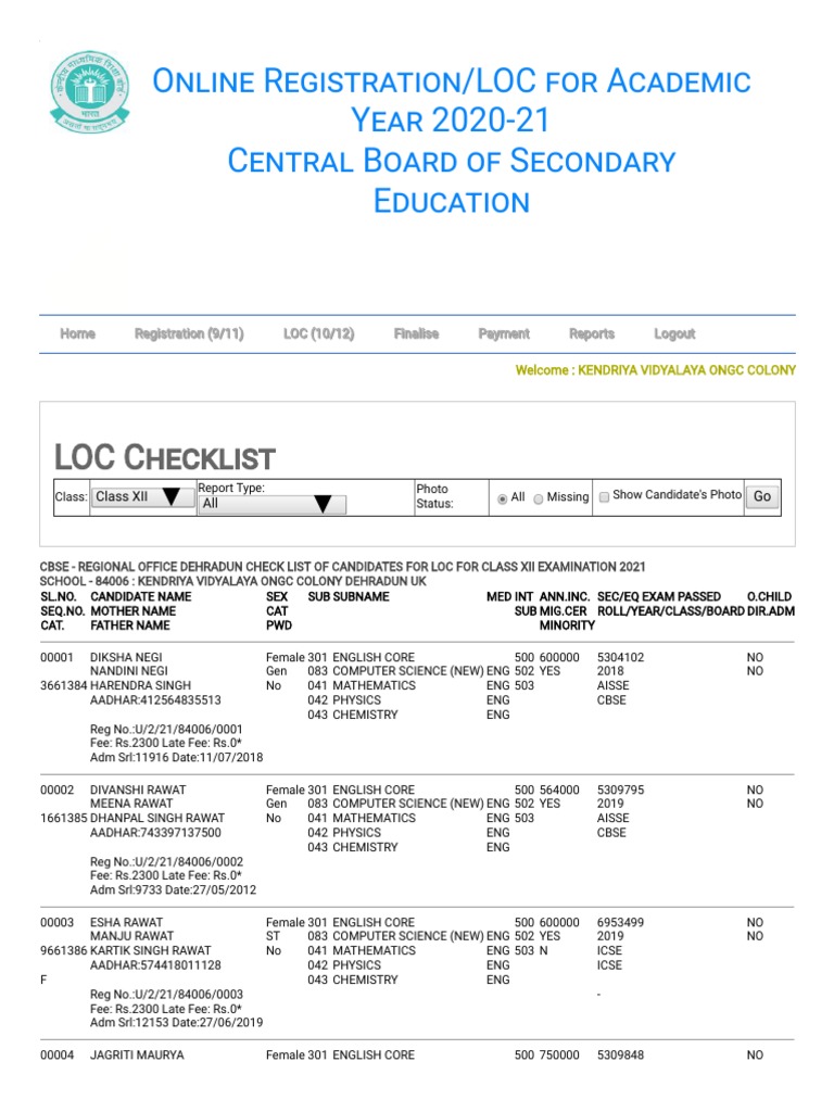 Https Cbseit - in Cbse Web Regn Locchklist2.Aspx | PDF | Educational ...