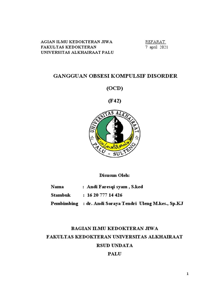 Refarat Obsesi Kompulsif OCD Andi Faresqi | PDF | Pengembangan Diri | Kesehatan Holistik