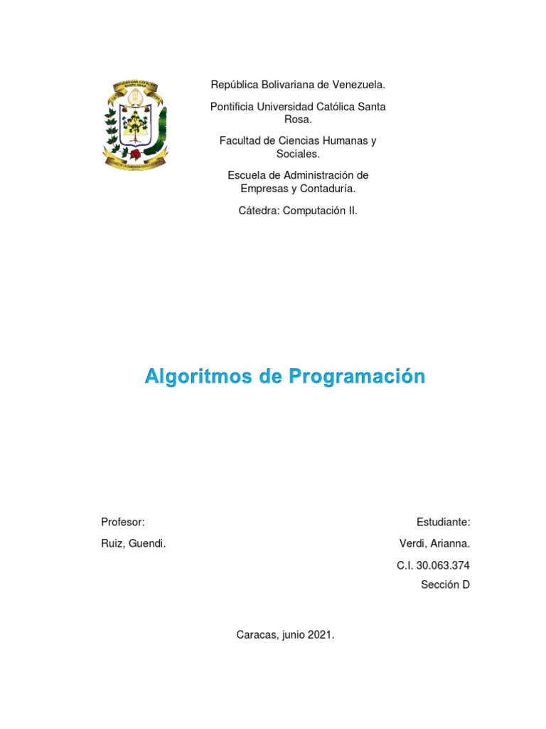 Algoritmos de Programacion | PDF | Algoritmos | Lenguaje de programación