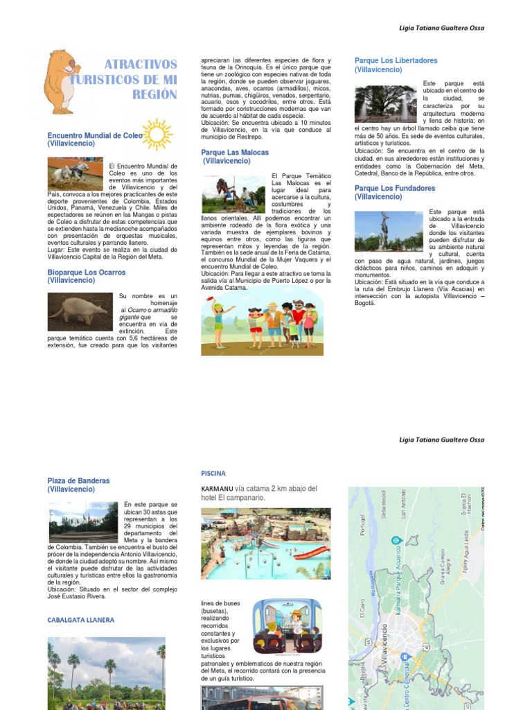 Folleto Atractivos Turisticos de Mi Región | PDF