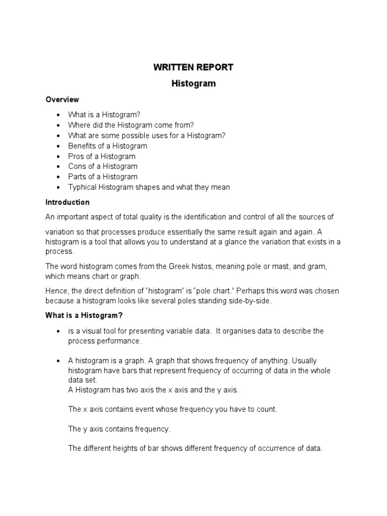 Written Report Histogram | Download Free PDF | Histogram | Teaching ...