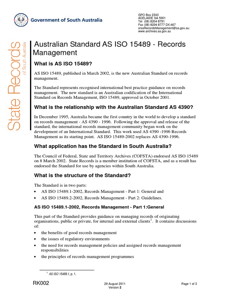 Iso 15489 | PDF | Records Management | Metadata