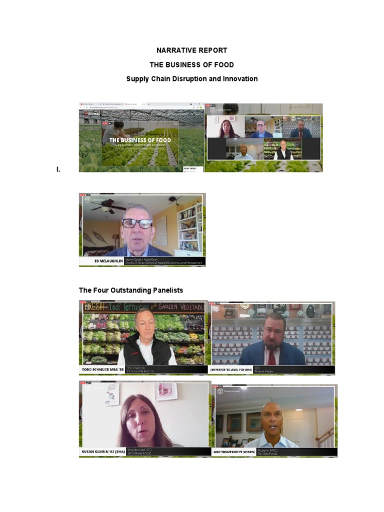 Narrative Report | PDF | Supply Chain | Foodservice