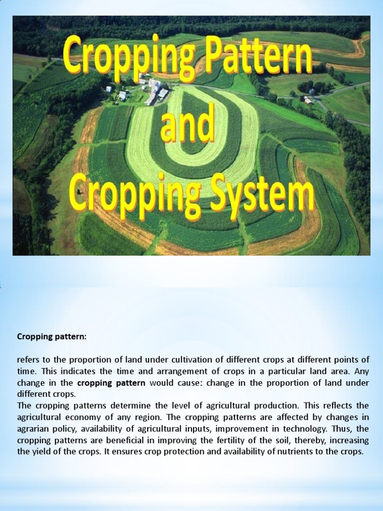Cropping System and Cropping Pattern | PDF | Crop Rotation | Agriculture