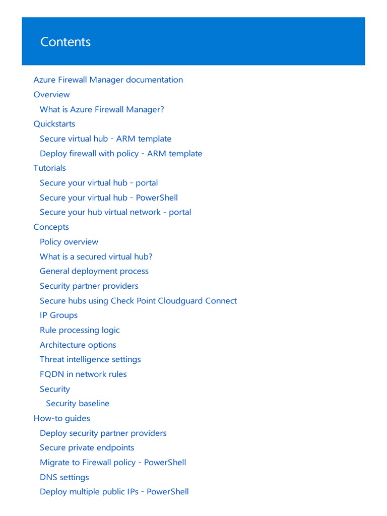 Azure Firewall Manager | PDF | Microsoft Azure | Firewall (Computing)