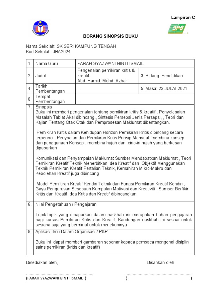 Sinopsis Bacaan Buku Farah 3 | PDF | Sains & Matematika