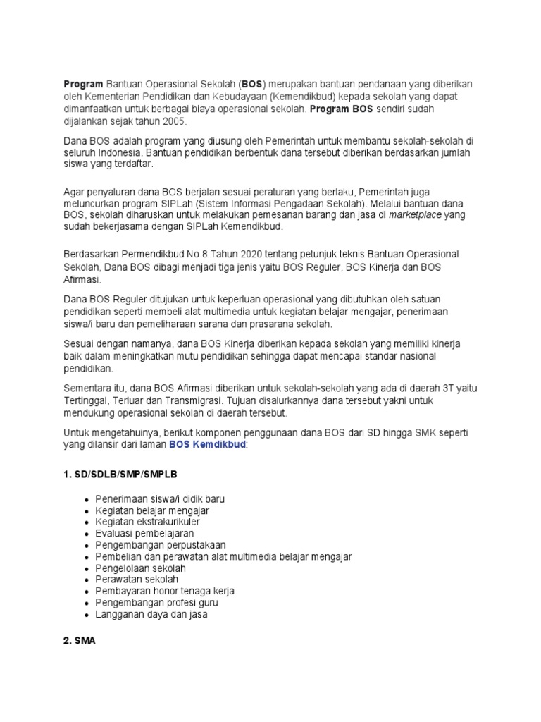 Note Buat Penjelasan BOS Dan Terkait Masalah Pemungutan PPN | PDF