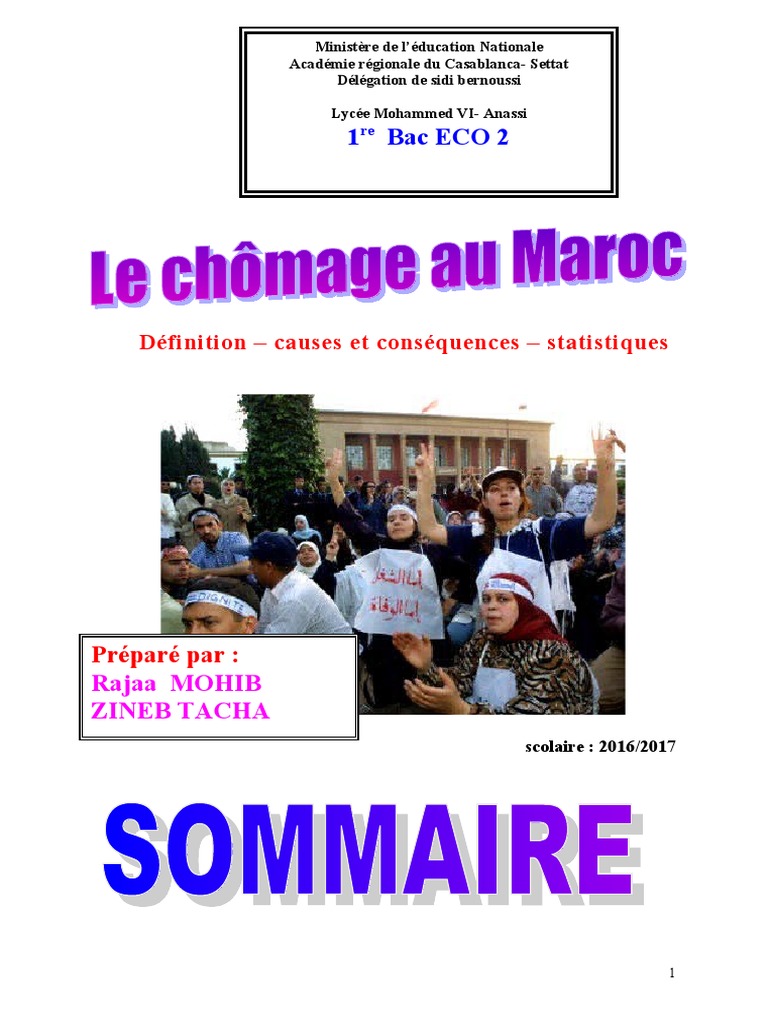 Le Chomage Au Maroc | PDF | Maroc | Chômage