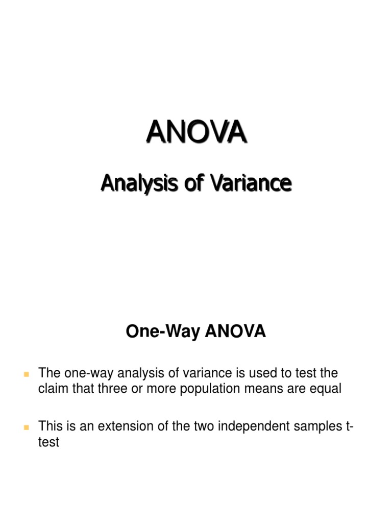 Anova Test | PDF | Analysis Of Variance | F Test