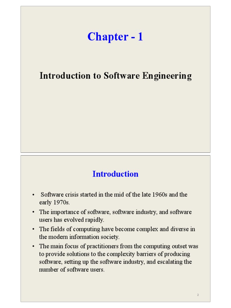 Chapter - 1: Introduction To Software Engineering | Download Free PDF ...