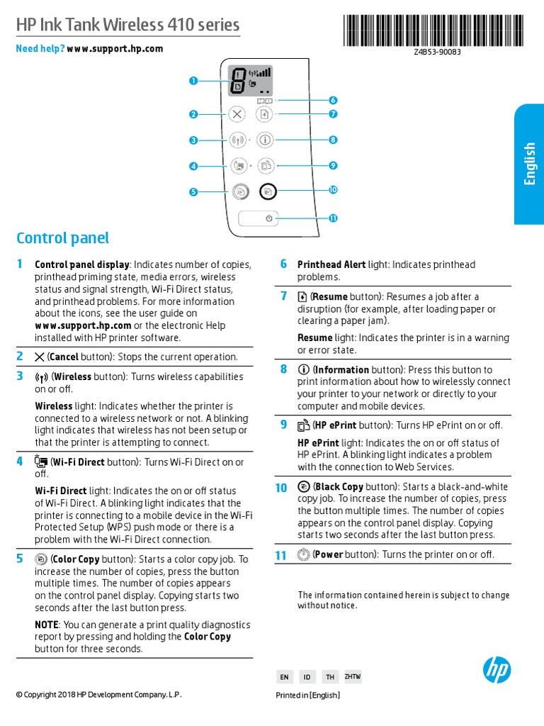 Control Panel: Need Help? | PDF | Hewlett Packard | Printer (Computing)