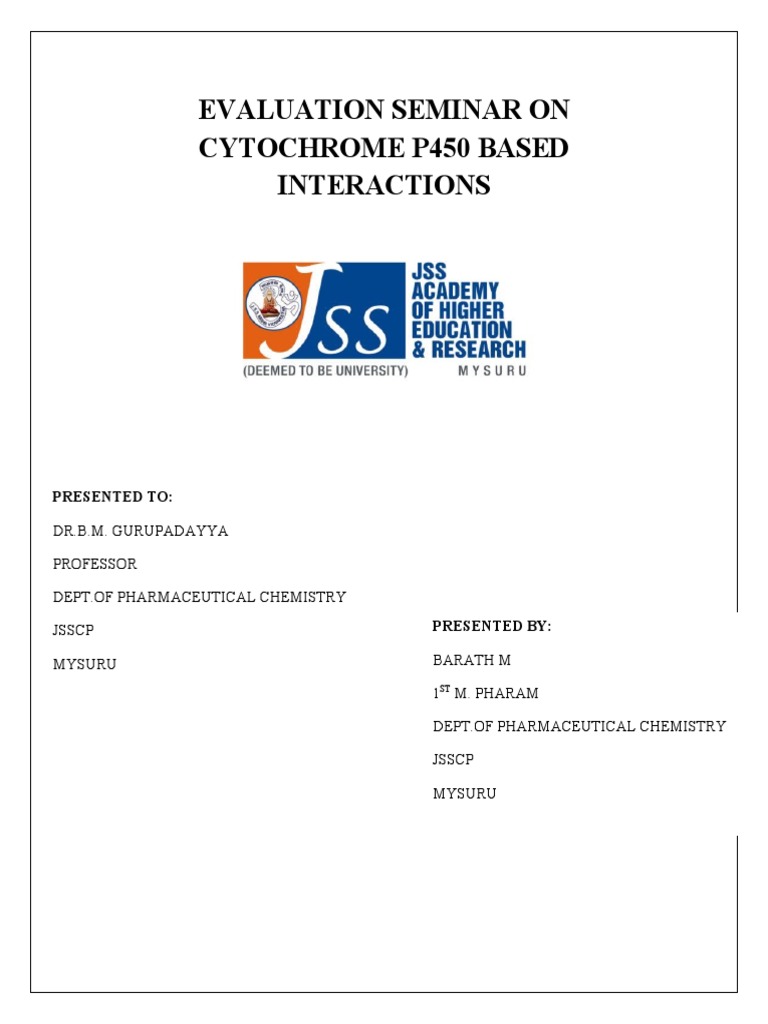 Cytochrome p450 Interaction | PDF | Cytochrome P450 | Enzyme Inhibitor