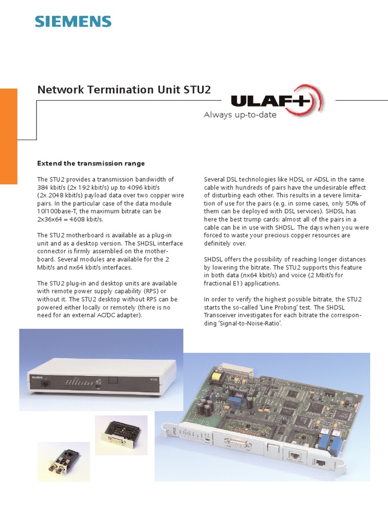 Network Termination Unit STU2: Always Up-To-Date | PDF | Bit Rate ...