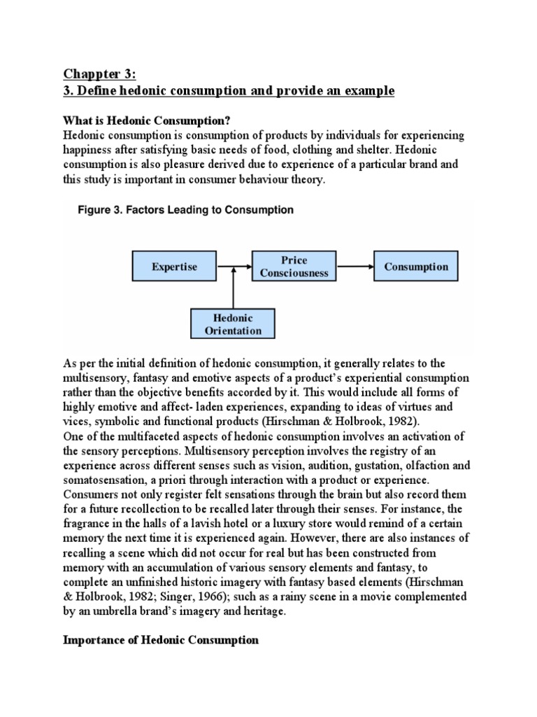 Chappter 3: 3. Define Hedonic Consumption and Provide An Example | PDF ...